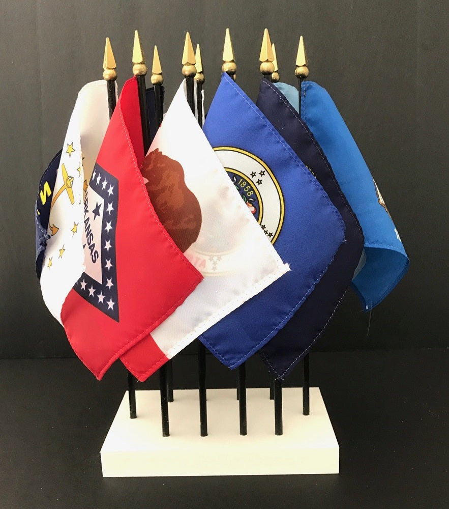 10 Hole White | Miniature Flag Stands | World Flags Direct