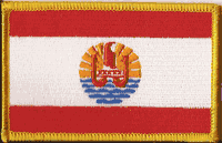 French Polynesian Islands Flag Patch 3.5" x 2.25" | World Flags Direct