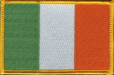 Ireland | World Flag Patch | 3.5" x 2.25" Rectangle Gold Border | World Flags Direct