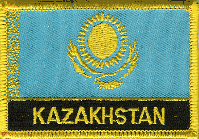 Kazakhstan | Flag Patch with Name | World Flags Direct