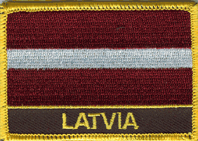 Latvia | Flag Patch with Name | World Flags Direct