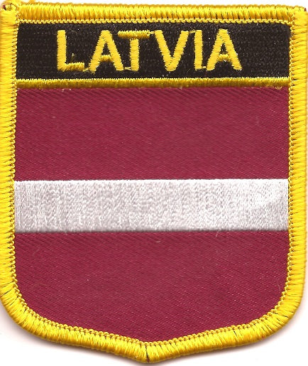 Latvia | Shield Flag Patch | World Flags Direct