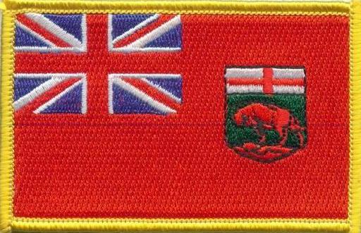 Manitoba | Flag Patch | 3.5″x2.5″ Golden Border | World Flags Direct
