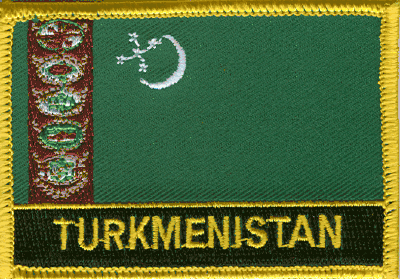 Turkmenistan | Flag Patch with Name | World Flags Direct