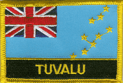 Tuvalu | Flag Patch with Name | World Flags Direct