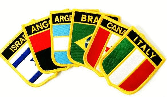 World Flag Shield Patches | World Flags Direct