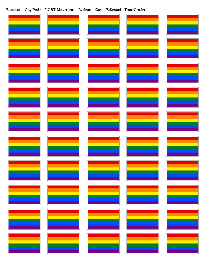 Rainbow | Flag Stickers | 50 per Sheet | World Flags Direct