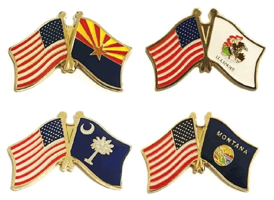 State Double Flag Pins | World Flags Direct