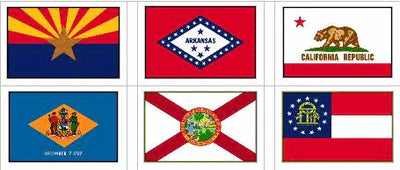 Paper State Flag Stickers - 50 per sheet | World Flags Direct