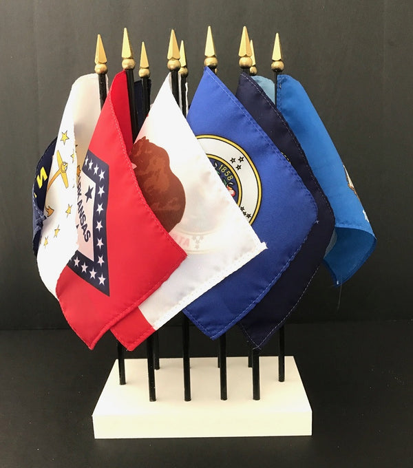10 Hole White | Miniature Flag Stands | World Flags Direct