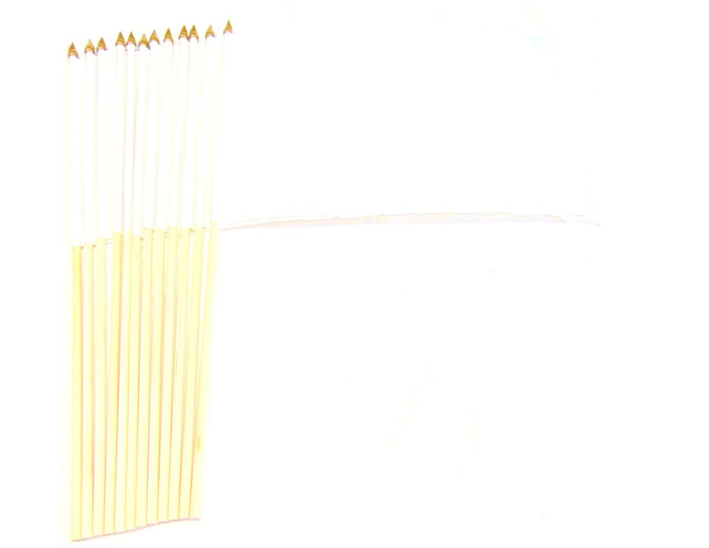 Solid Color White Stick Flag | 12″x 18″ Polyester | World Flags Direct