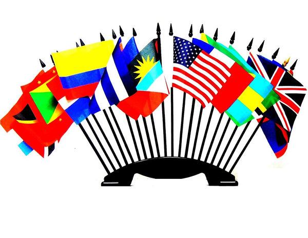 Miniature World Flag Assortment #13 - Caribbean Islands and Supporting ...