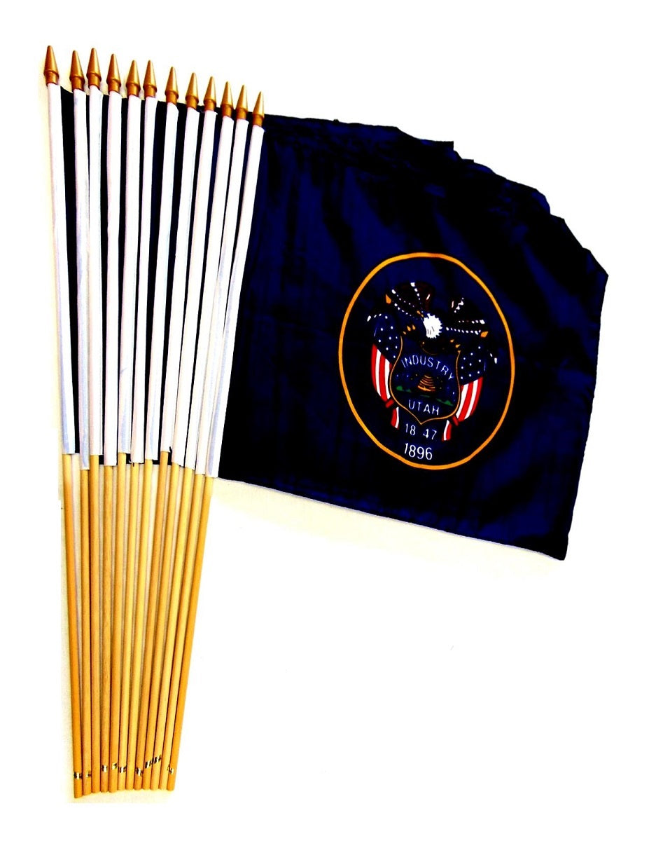 Utah State Stick Flag | 12″x18″ Polyester | Buy Online | World Flags Direct