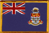 Cayman Islands | World Flag Patch | 3.5" x 2.25" Rectangle Gold Border | World Flags Direct
