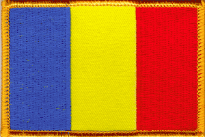 Chad | World Flag Patch | 3.5" x 2.25" Rectangle Gold Border | World Flags Direct