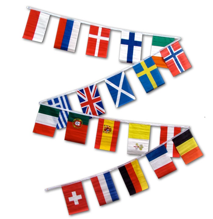 European Country Flag Streamers - 30' | World Flags Direct