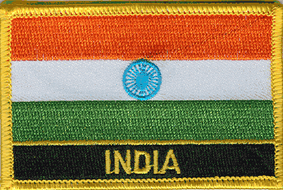 India | Flag Patch with Name | World Flags Direct