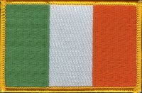 Ireland | World Flag Patch | 3.5" x 2.25" Rectangle Gold Border | World ...