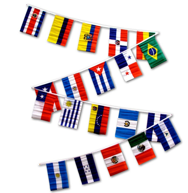 Latin American Flag Streamers - 30' | World Flags Direct