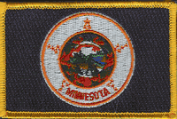 Minnesota | State Flag Patch | 3.5" x 2.5" Rectangle with Gold Border ...