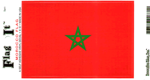Moroccan Flag Decal | Waterproof Vinyl | World Flags Direct