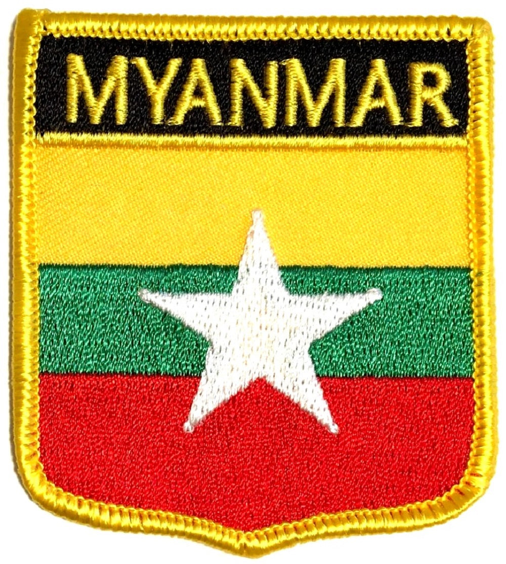 Myanmar | Shield Flag Patch | World Flags Direct