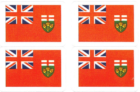 Ontario Waterproof Flag Stickers - 50 per Sheet | World Flags Direct